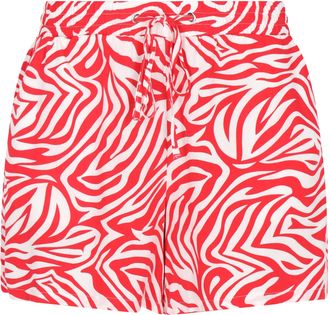 Mymo Shorts Frauen wei&szlig; rot
