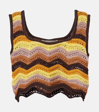 Bananhot Crop top Kim en crochet de coton m&eacute;lang&eacute;