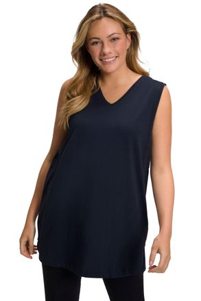 Ulla Popken Damen Basic-v-top T-Shirts, Navy Blau, 58-60 EU