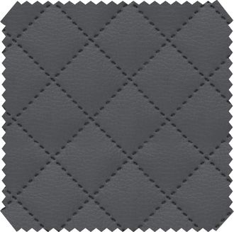 Novely SOLTAU Kunstleder - 3-lagig gesteppter Möbelstoff - Kaschierter Volumen-Polsterstoff mit Karo-Muster - Pflegeleichte Meterware 1lfm | Farbe: 20 Graphi