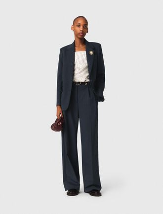 Maje Gestreifte Kost&uuml;mjacke - Marineblau - Maje