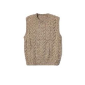 Max Mara Strickweste mit Zopfmuster - - Knitwear - Damen - Braun - M