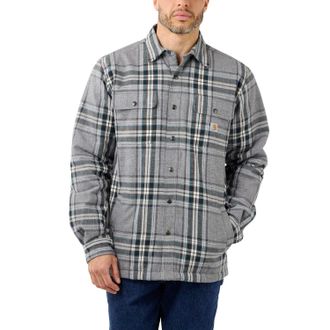 Carhartt Work in Progress Herren Langarmhemd Flannel Sherpa Lined Shirt, Farbe:Asphalt, Größe: XXL