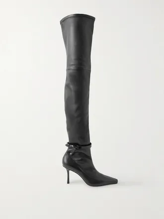 Jimmy Choo London Camie 85 Overknees Aus Leder - Schwarz