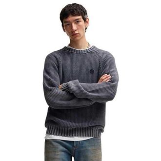 HUGO BOSS Hommes Sondye Pull en Maille c&ocirc;tel&eacute;e de Coton avec Badge logot&eacute;