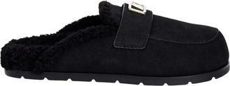 A|X Armani Exchange Mules plates &agrave; plaque logo - Femme - Chaussures - Noir - Taille: 39 EU