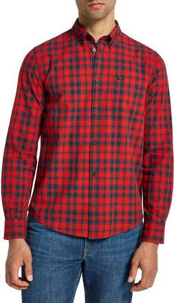 Lee Herren Button Down Shirt, Rot, S EU