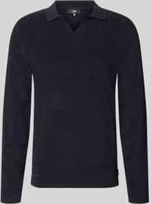Cinque Longsleeve mit Polokragen und V-Ausschnitt Modell BOLL
