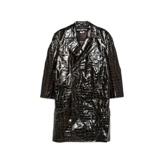 Junya Watanabe Croc-effect Double-breasted Coat