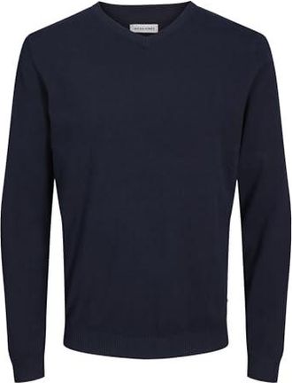 Jack & Jones Jjebasic Knit V-Neck Noos, Pull Homme, Bleu (Navy Blazer Navy Blazer), X-Small