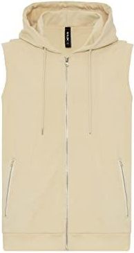 Red Bridge Redbridge D&eacute;bardeur pour homme avec fermeture &eacute;clair, sweat &agrave; capuche, sans manches, beige, L