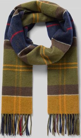 Barbour Schal aus Lammwolle mit Fransenabschluss