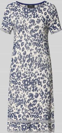 Marc Cain Knielanges Strickkleid aus Viskose-Mix im Allover-Look