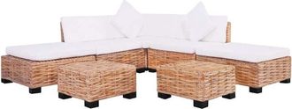 vidaXL Vidaxl - Jeu de canap&eacute;s 18 pcs Rotin naturel