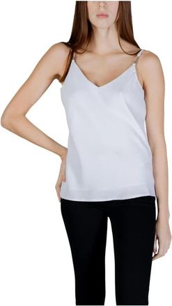 Guess Femme, Tops, Blanc, Taille: 38 FR D&eacute;bardeur &agrave; Bretelles et Col en V
