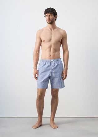 Mango Maillot de bain rayures seersucker bleu encre - Homme - XS - MANGO MAN