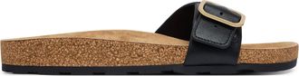Tommy Hilfiger Pantoletten Tommy Hilfiger Cork Footbed Slip-On Sandals FW0FW09344 Schwarz