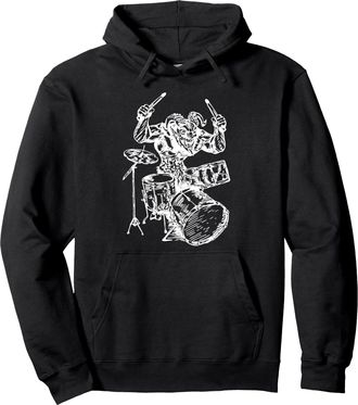 Seembo Teufel spielt Schlagzeug Lustiger D&auml;monen-Schlagzeuger Satan Rockmusiker Pullover Hoodie