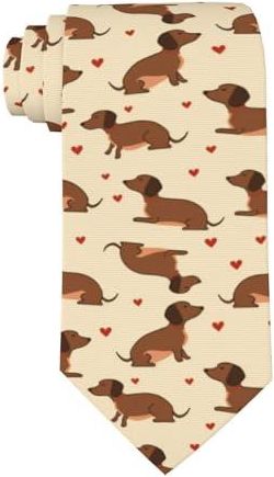 Generic Adorables Teckels Bruns Cravates Hommes Élégante Cravate Homme Classique Cravate Pour Célébrations Femmes Adultes