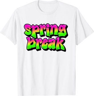 BDAZ Spring Break Graffiti Gr&uuml;n Rosa Urlaub Reise Kreuzfahrt Strand T-Shirt