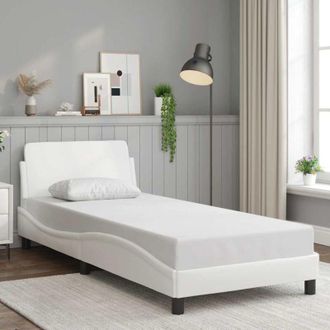 vidaXL Bettgestell Dover Wei&szlig; 90x200 cm Kunstleder Vidaxl