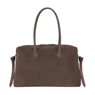 Yuzefi Femme, Sacs, Brun, Taille: ONE Size Sac fourre-tout Brioche en daim Ganache Grand Mod&egrave;le