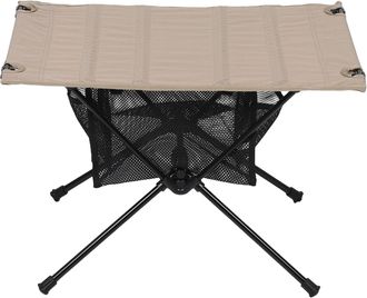 IFUNDOM Klappbares Campingtisch und Stuhlset Leichter Outdoor Tisch mit Netzfach Faltbar Tragbar f&uuml;r Camping Picknick Grillen und Reisen Khakifarben