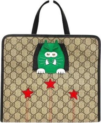 Gucci Femme, Pre-owned, Beige, Taille: ONE Size Sac cabas en toile Pre-owned