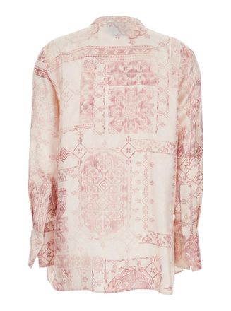 Momoni Womens Silk Shirt Pink Blouses