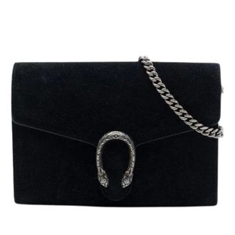 Gucci Sac bandouli&egrave;re en daim Pre-owned - Femme - Pre-owned - Noir - Taille: ONE Size