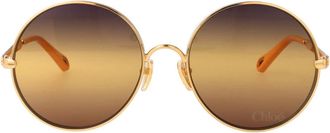 Chlo&eacute; Lunettes de soleil rondes - Femme - Accessoires - Jaune - Taille: 59 MM