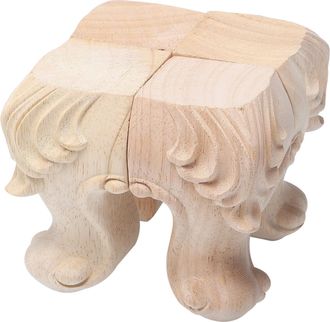 Hemobllo Alipis Retro M&ouml;belbeine aus Massivholz 4 St&uuml;ck Geschnitzte Sofabeine Tischbeine mit Rosenmotiv Hohe Tragf&auml;higkeit Europ&auml;ischer Stil M&ouml;belbeinzubeh&ouml;r f