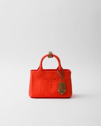 Prada Jardinière Mini-Handtasche aus Baumwoll-Canvas