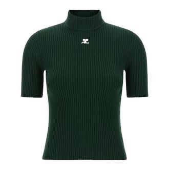 Courr&egrave;ges Reedition Rollkragenpullover - - Knitwear - Damen - Gr&uuml;n - XS