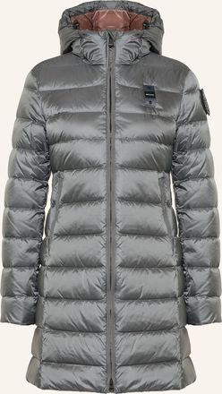 Blauer Lightweight-Daunenmantel Agnes grau