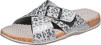 Revs Arkaig - Sandales de massage réflexologie à sangles croisées pour femmes, Guépard argenté 40/41EU (Étiquette 41)