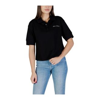A|X Armani Exchange Femme, Tops, Noir, Taille: 36 FR Polo T-Shirt &agrave; Col Rond et Manches Courtes