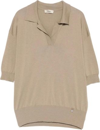 Herno Femme, Pulls, Brun, Taille: 34 FR T-shirt &agrave; col en V