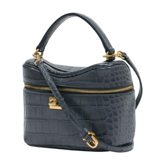 Balenciaga Womens Rodeo Vanity Crossbody Bag Gray Calfskin