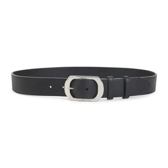 Celine Gürtel - 35Mm Calf Leather Belt With Embossed Logo Buckle - Gr. 85 - in Grau - für Damen