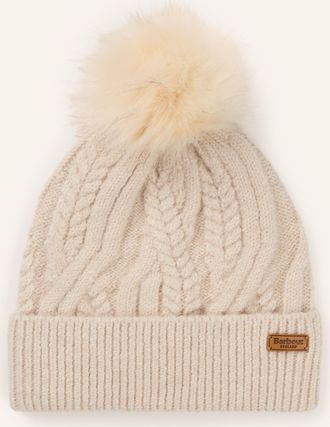 Barbour M&uuml;tze Elsdon Mit Kunstfell beige