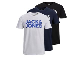 Jack & Jones T-Shirt Herren T-Shirt 3er Pack Baumwolle (Packung, 3er Pack)