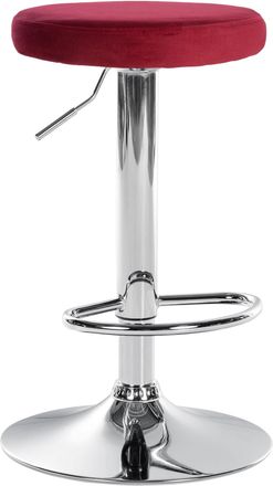 Clp Barhocker Ponte Samt-Bezug I Höhenverstellbarer Stuhl, Farbe:rot, Gestell Farbe:Chrom