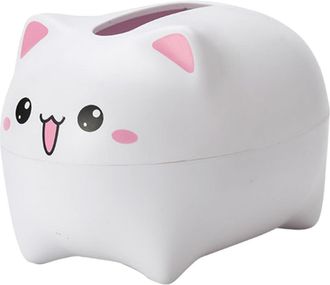 DOITOOL Niedliche Katzenform Taschentuchbox Tissue Box Halter Kompakt Praktisch für Wohnzimmer Schlafzimmer Büro Dekoration