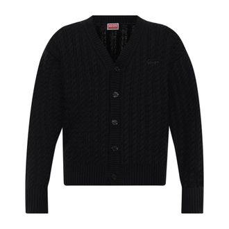 Kenzo Homme, Pulls, Noir, Taille: M Cardigan en maille d&eacute;corative