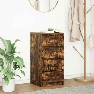 vidaXL Buffet ch&ecirc;ne fum&eacute; 37,5x35x76 cm bois ding&eacute;nierie Vidaxl