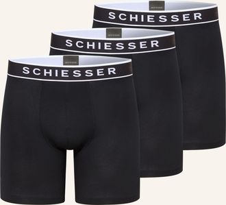 Schiesser 3er-Pack Boxershorts schwarz