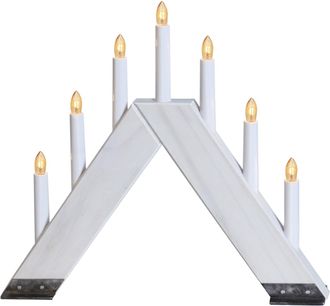 Best Season Fensterleuchter Viking, 7-flammig Material: Holz / Metall, circa 38 x 42 cm, weiß / gewischt 248-38