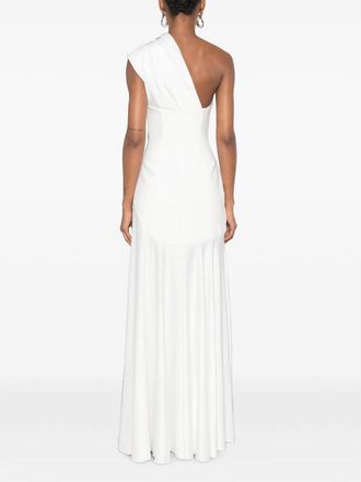 Solace London One-Shoulder Draped Dress - White