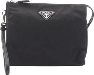 Prada Pre-owned Sac pochette Re-Nylon Tessuto Saffiano - Homme - Pre-owned - Noir - Taille: ONE Size
